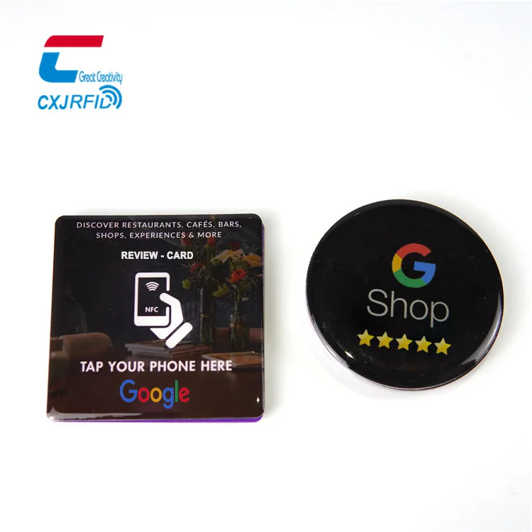 13.56mhz Waterproof Epoxy Google Review NFC Card Tag Stickers