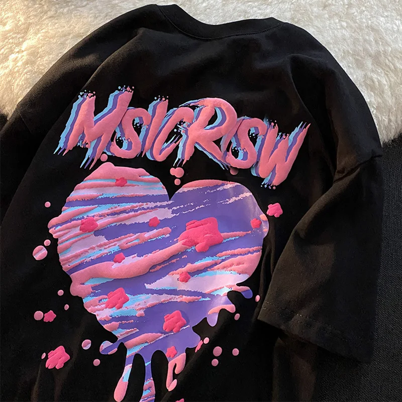 Custom 3d Puff Print Streetwear Heavy Cotton T Shirt Heavyweight ...