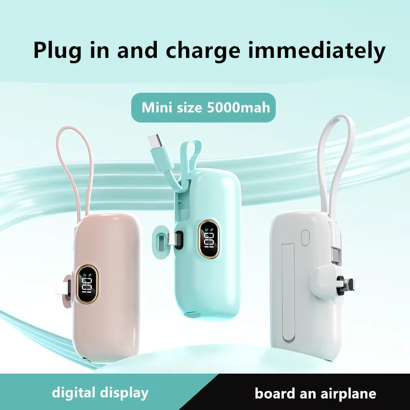 Mini Power Bank Small Capsule 5000mah Pocket Power Bank Compact Build ...