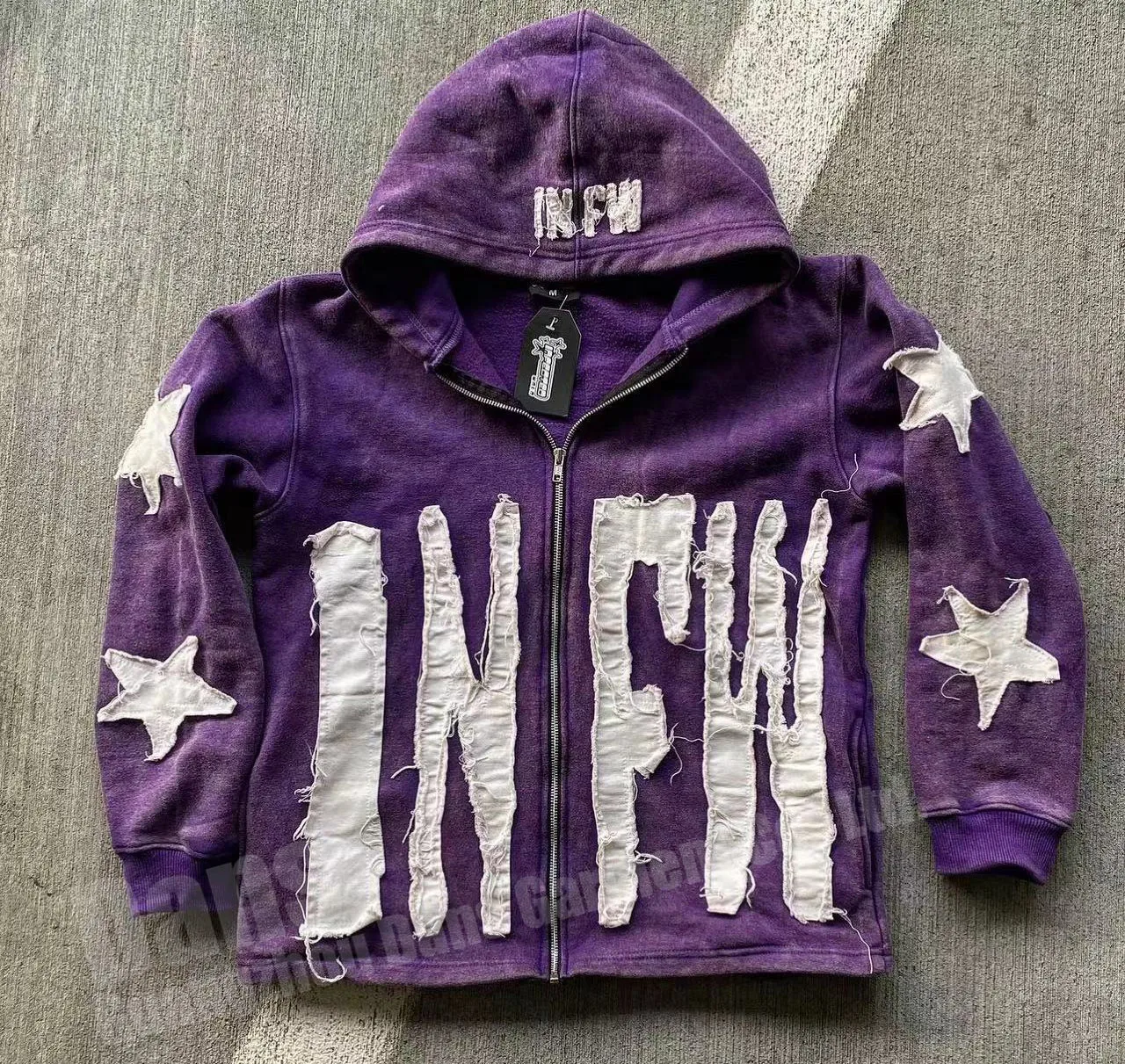 Custom Logo Distressed Embroidery Patch Applique Heavyweight Fleece 100 ...