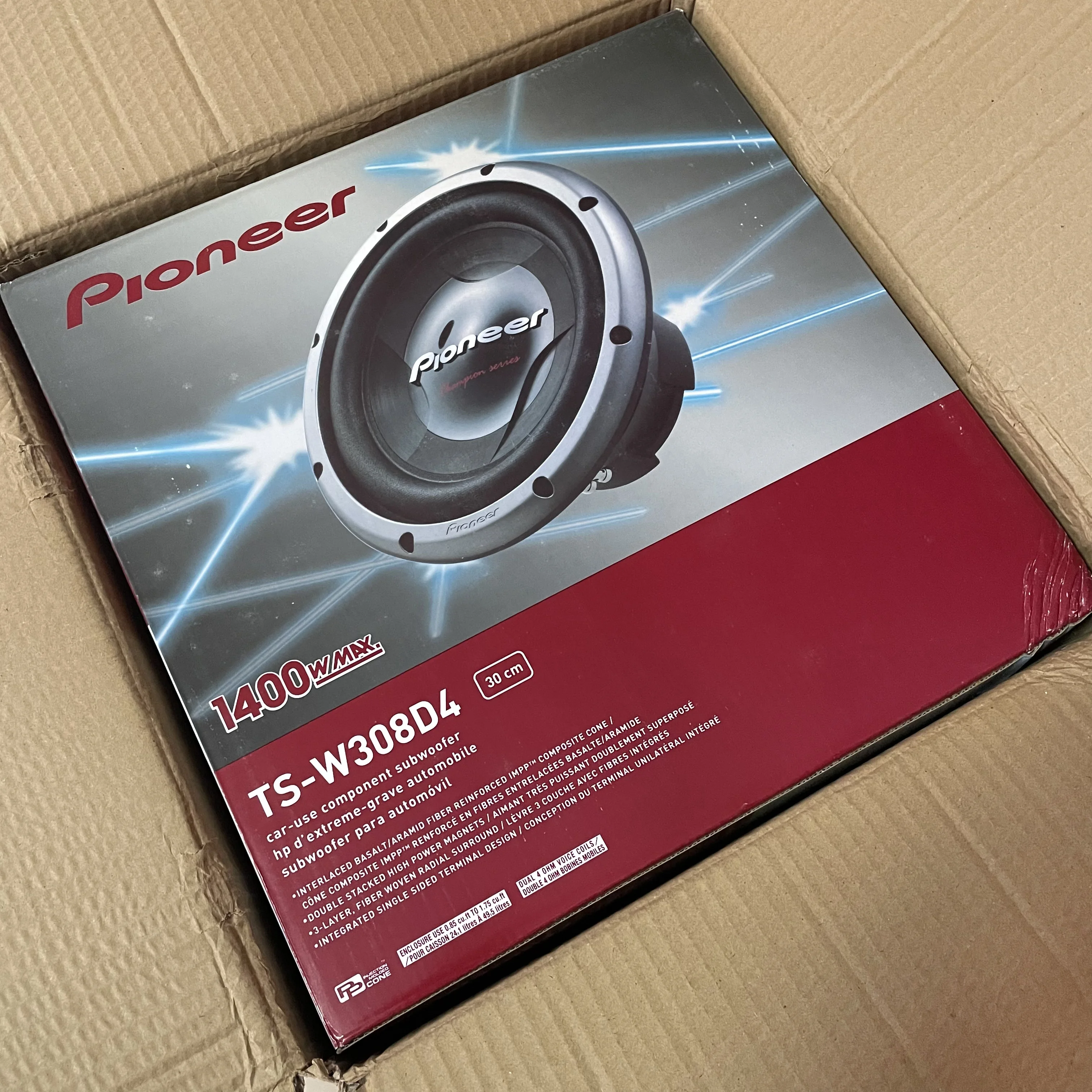 Hot Sale Subwoofers Car Audio Speaker 12 Inch 1400w Big Powerar Bass Speaker Pioneer Ts-308d4 ...