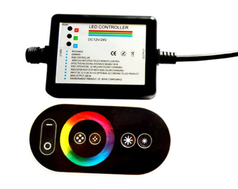 Waterproof Rf Rgb Controller 12~24v 18a 3ch Touch Remote 433mhz 6keys ...