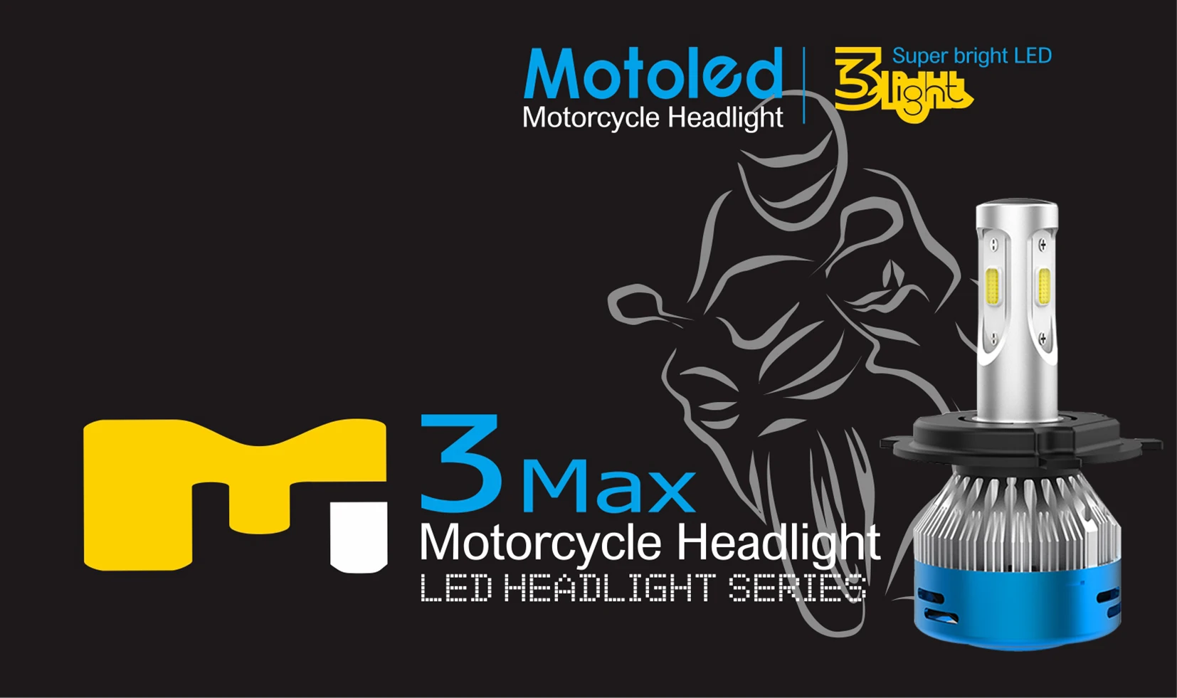 MOTOLED Motorcycles Lighting 50W 5000LM LED Motorcycle Headlight Super ...
