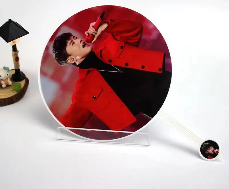 Custom Kpop Double Printed Transparent Circular Picket Hand Fan - PVC ...