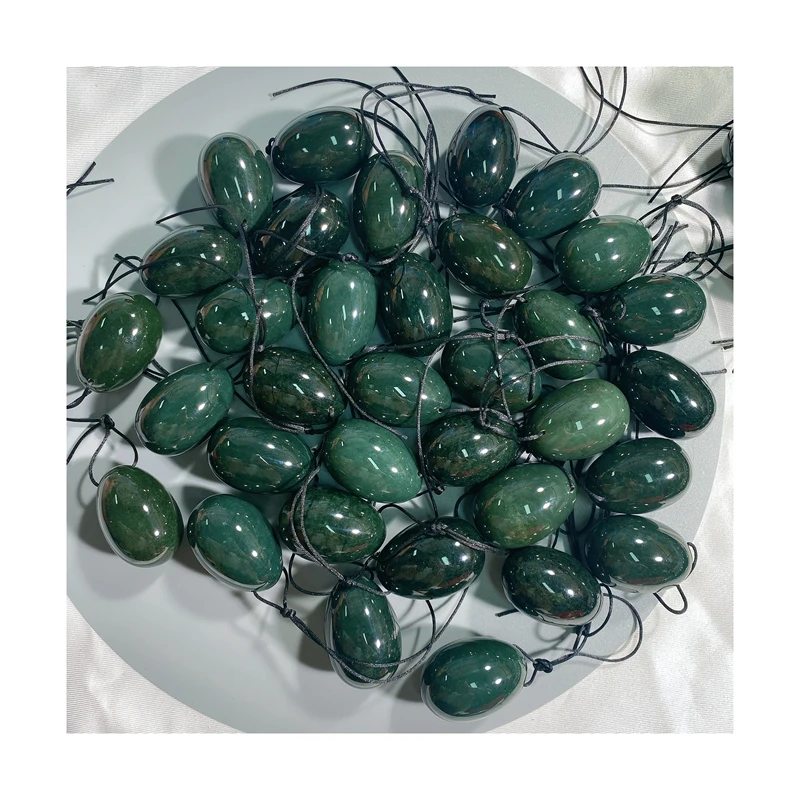 Certified Green Nephrite Jade Yoni Eggs Natural Nephrite Jade Eggs For Women Kege - Buy Egg ...