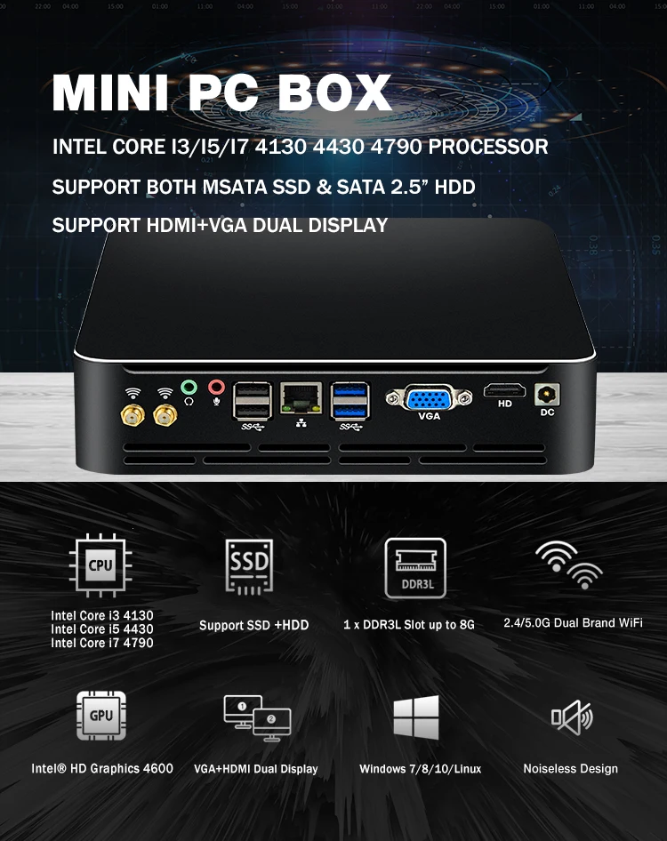 Cheapest I3 I5 I7 Minipc 4th Gen 4130 4430 4790 Desktop Computer ...