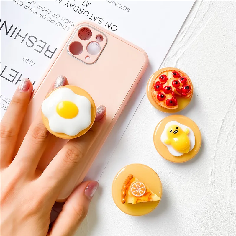 Cute Cartoon Kawaii Fried Egg Phone Holder Stands Foldable Phone Grip ...