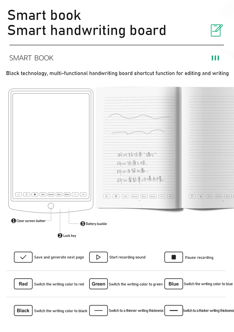 Smart Notebook Handwriting Multifunctional Electronic Notepad Paper ...