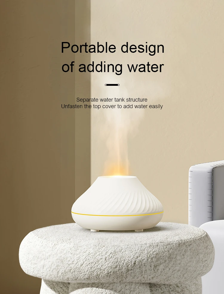 Flame Diffuser Humidifier 130ml With Led Light Change Fire Flame Essential Oil Diffuser Aroma ...