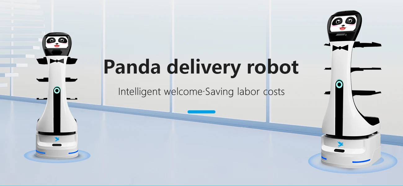 Alpha Panda Restaurant Food Delivery Robot with Voice Interaction