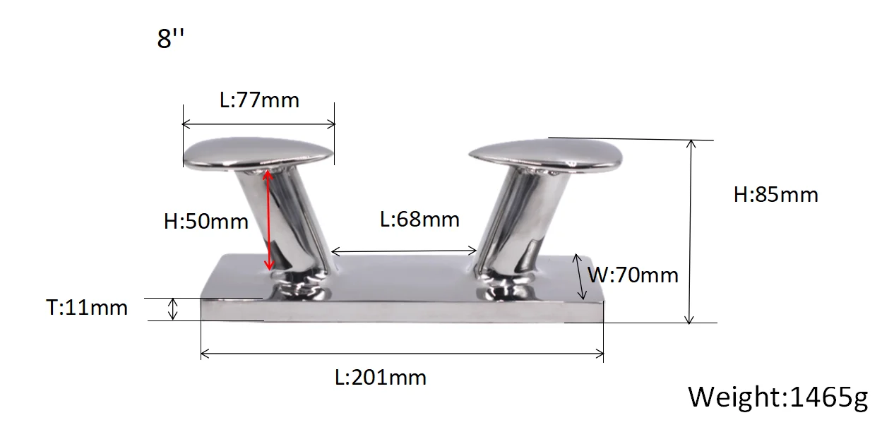 Stainless Steel Horn Bollard Polished Yacht Mirror Marine Hardware ...