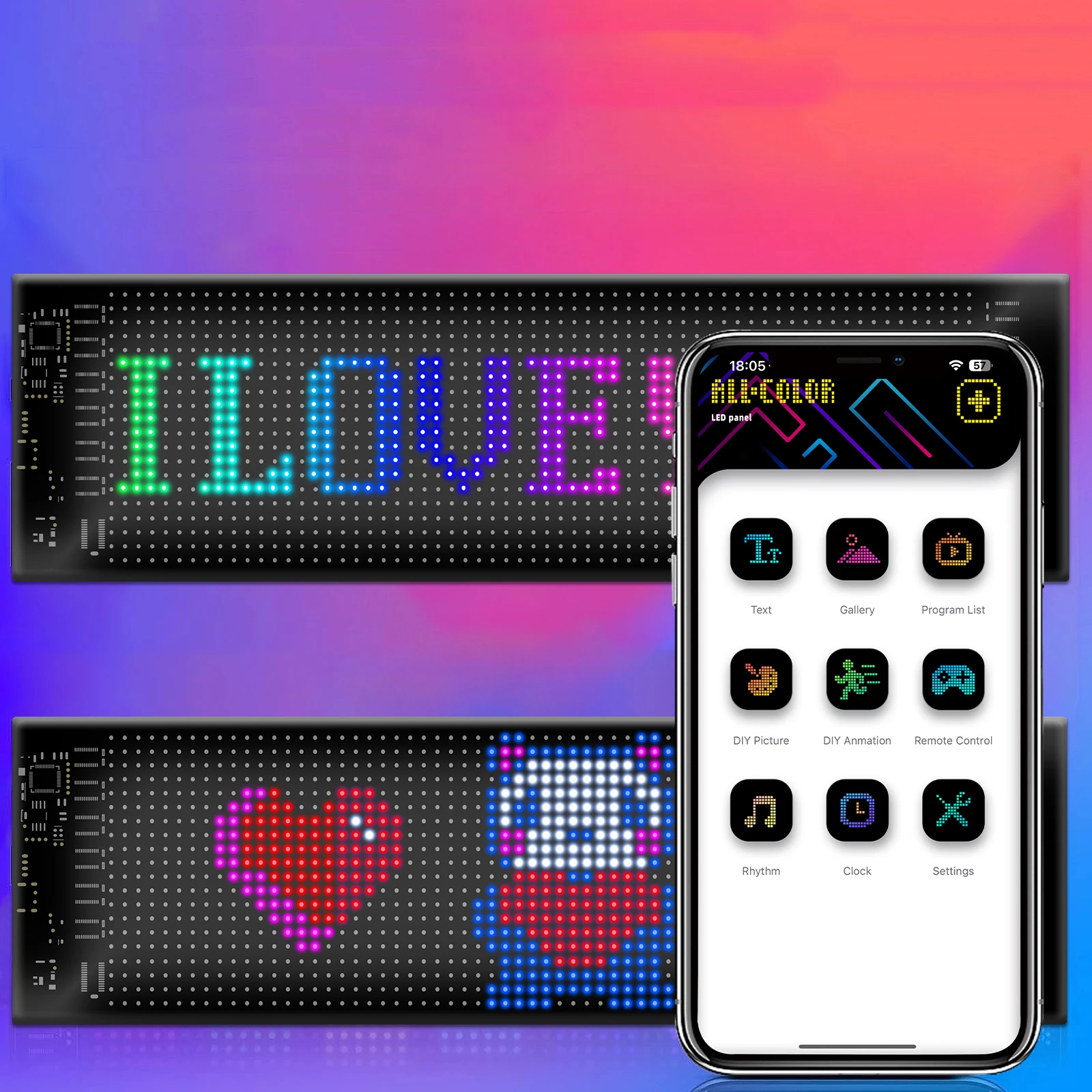 Flexible Led Matrix Pixel Panel Scrolling Advertising For Car Led Sign ...