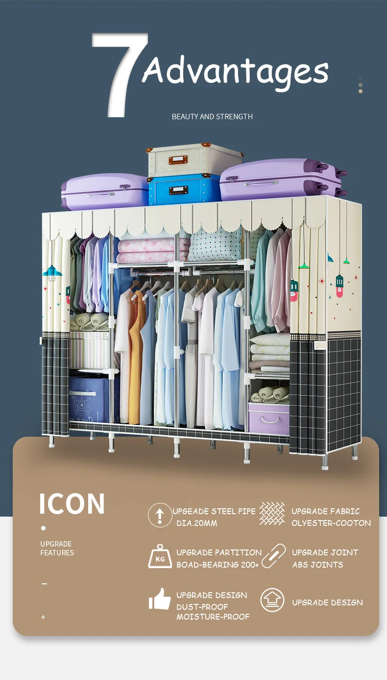 Hostel Modern Metal Stainless Steel Cabinet Closet Folding Portable ...