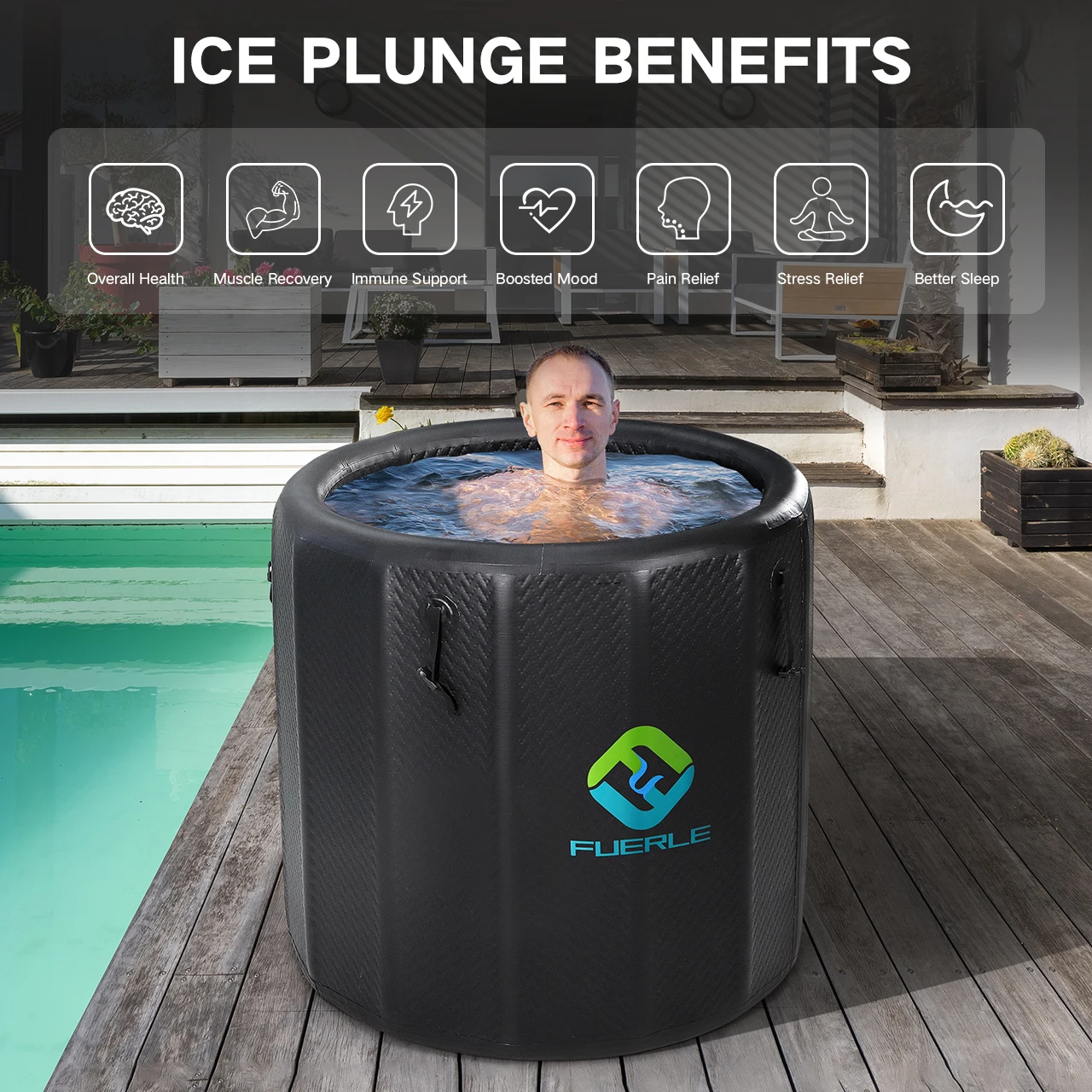 Customizable Logo Portable Cold Plunge Tub Inflatable Ice Bath Tub With ...