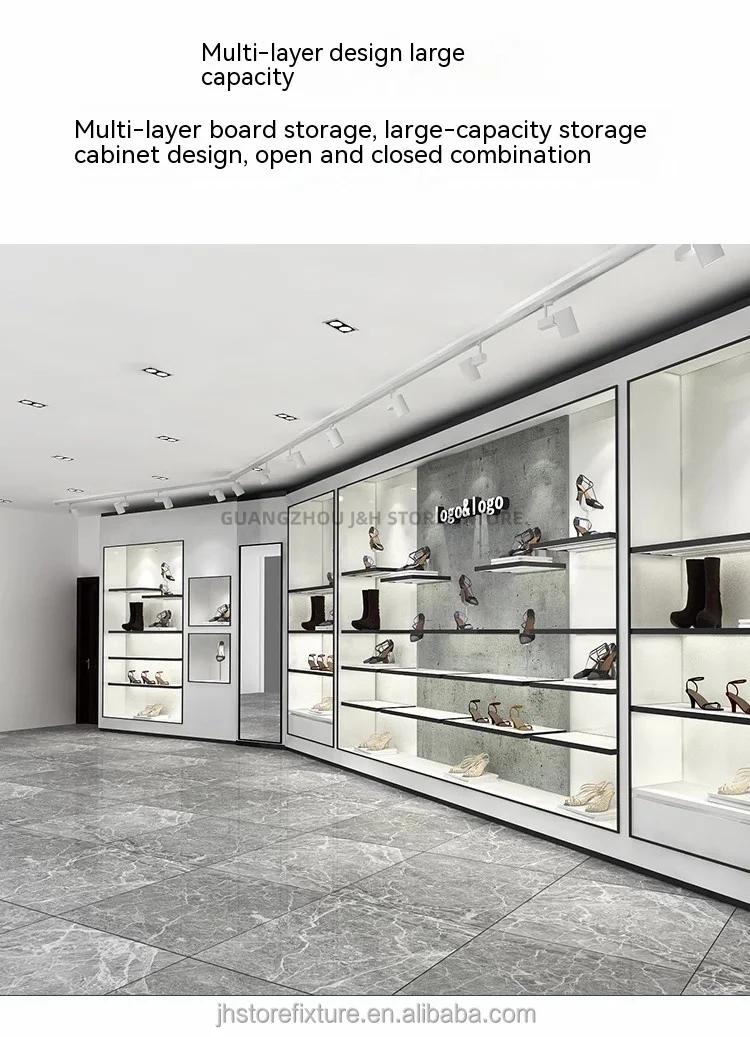 Customizable Shoe Store Display - Modern & Durable Design