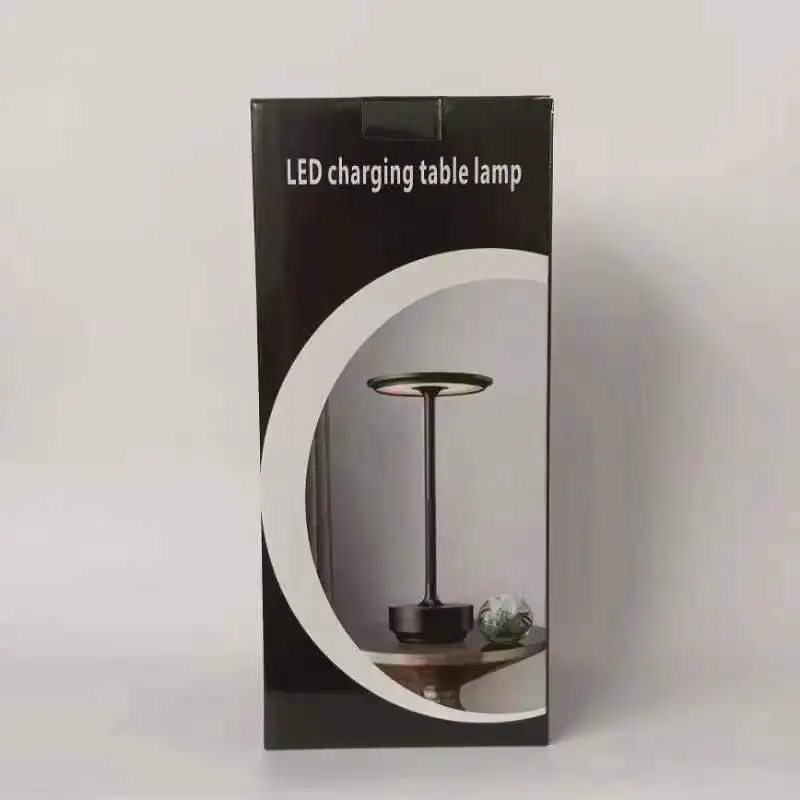 Brown Led Restaurant Table Lamp Cordless Desk Hotel Metal Modern Design ...