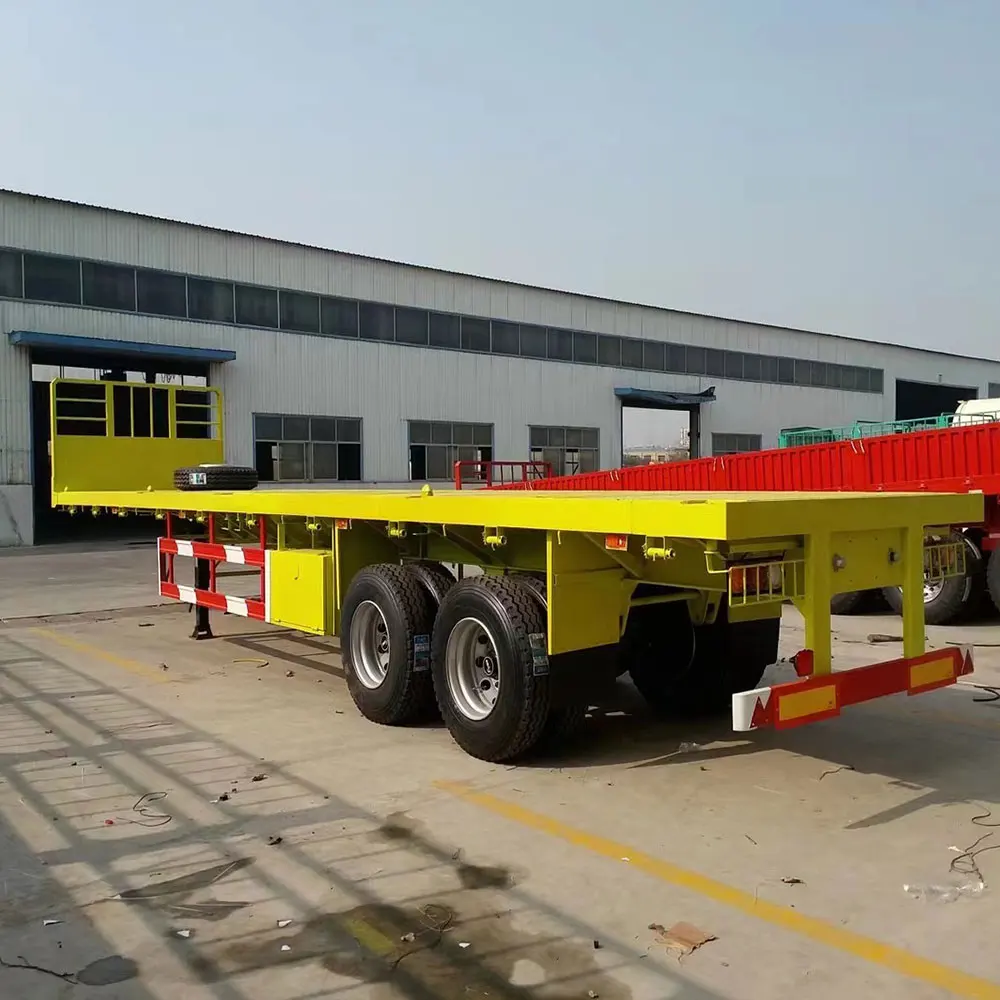 53ft 60 Ton Heavy Duty Flatbed Trailer Large 3 Axle Flat Bed Trailer ...