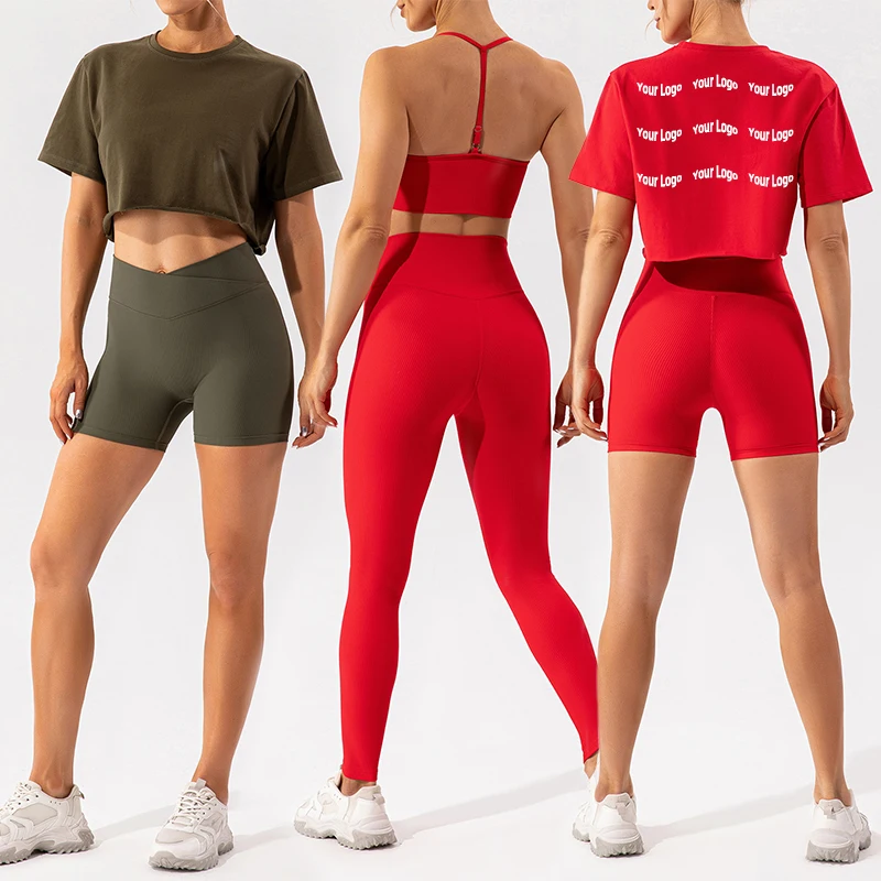 Sexy Workout Gym Fitness Wear 5 Piece Active Set For Women