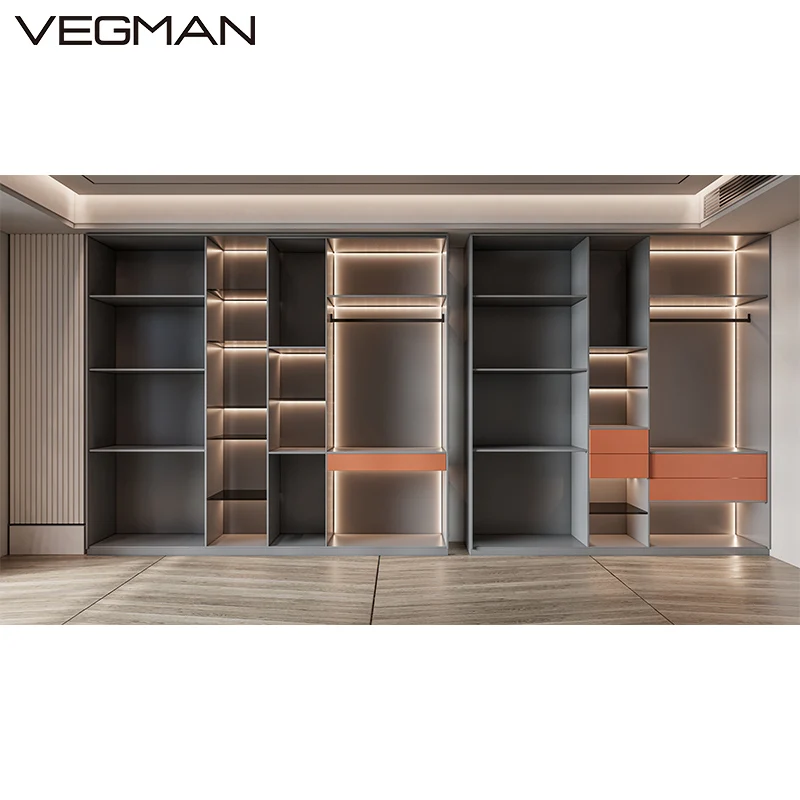 Open Wardrobe System Wood Open Wardrobe Design l Shape Walk in Closet ...