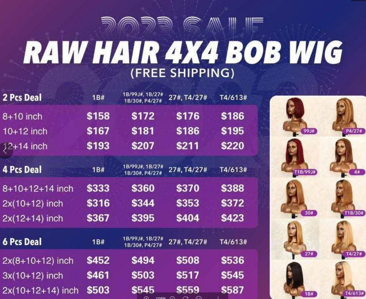 P4/27 Color Wigs - Wholesale Piano Color Human Hair Wigs