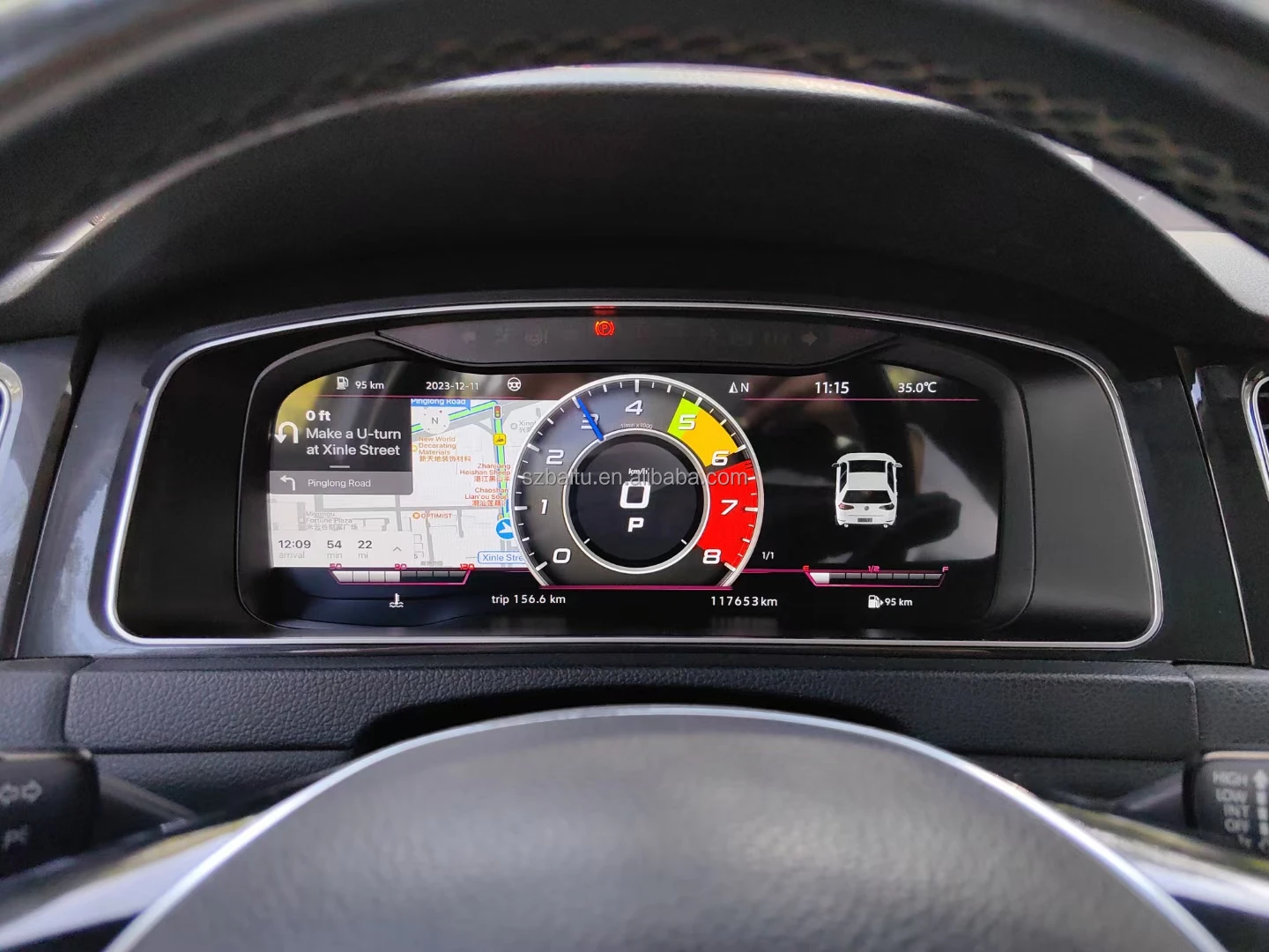 12.3'' LCD Digital Dashboard Cluster for VW Scirocco, Jetta, Golf 6/7 ...