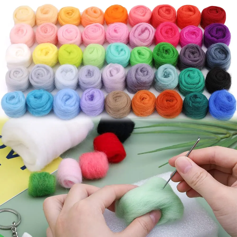 Complete Beginners' Needle Felting Kit-Rainbow Pendant Wool Felting Set ...