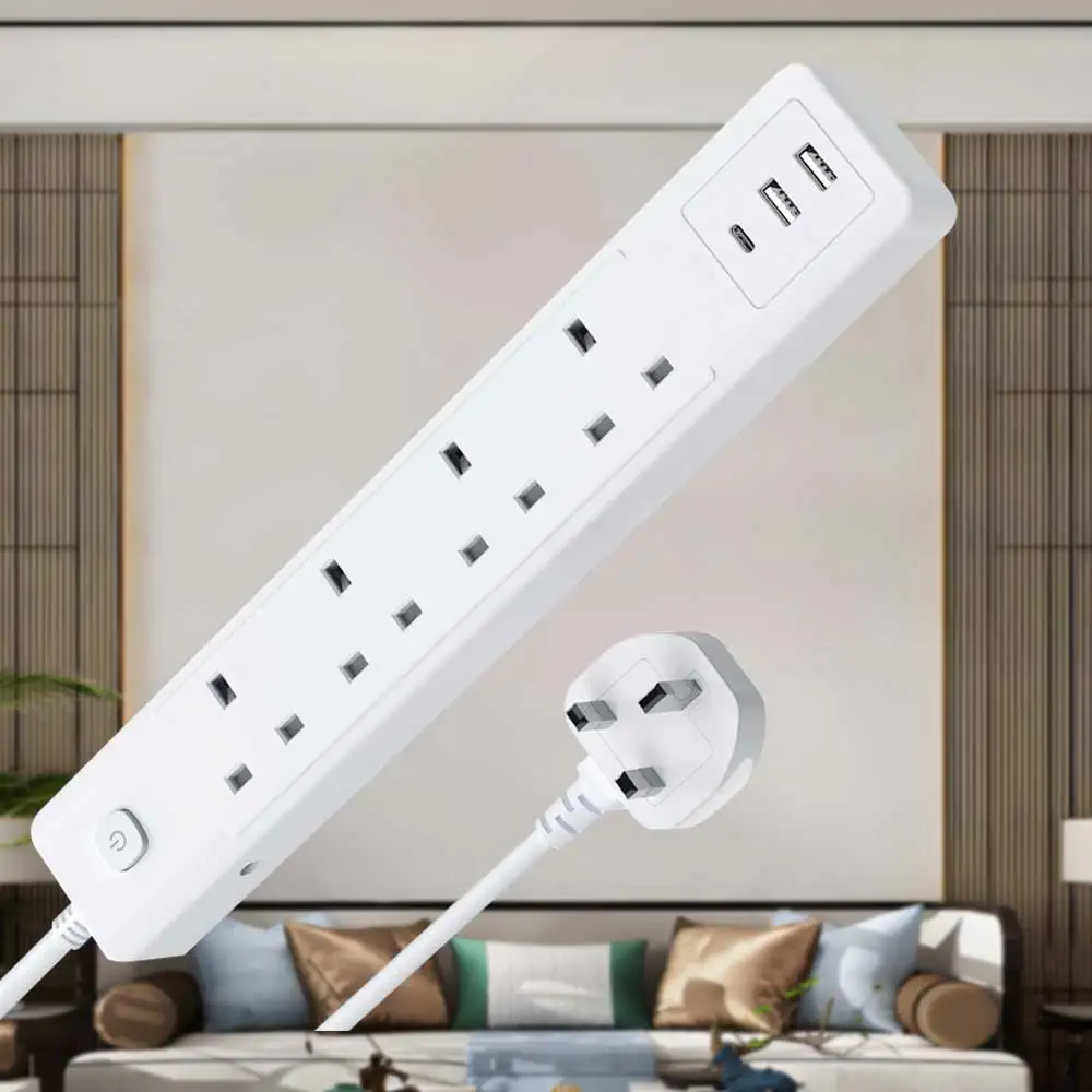 Oswell Desk Pd30w Uk Socket Fire-retardant Power Outlet 6.6 Ft ...