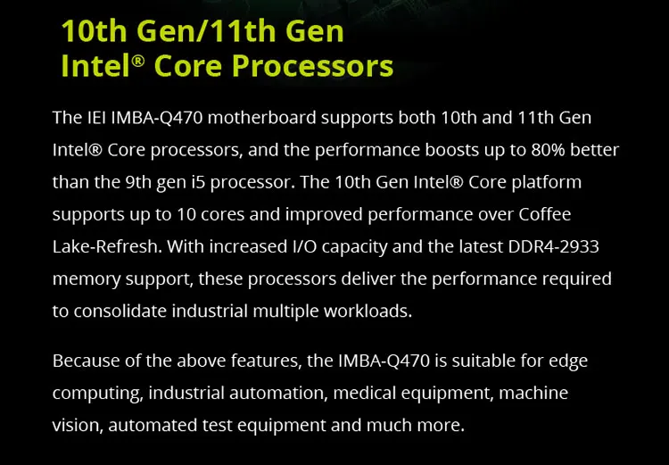 Imba-q470 Atx Motherboard Supports Lga1200 Intel 10/11th Generation Core I9/i7/i5/i3,Celeron And ...