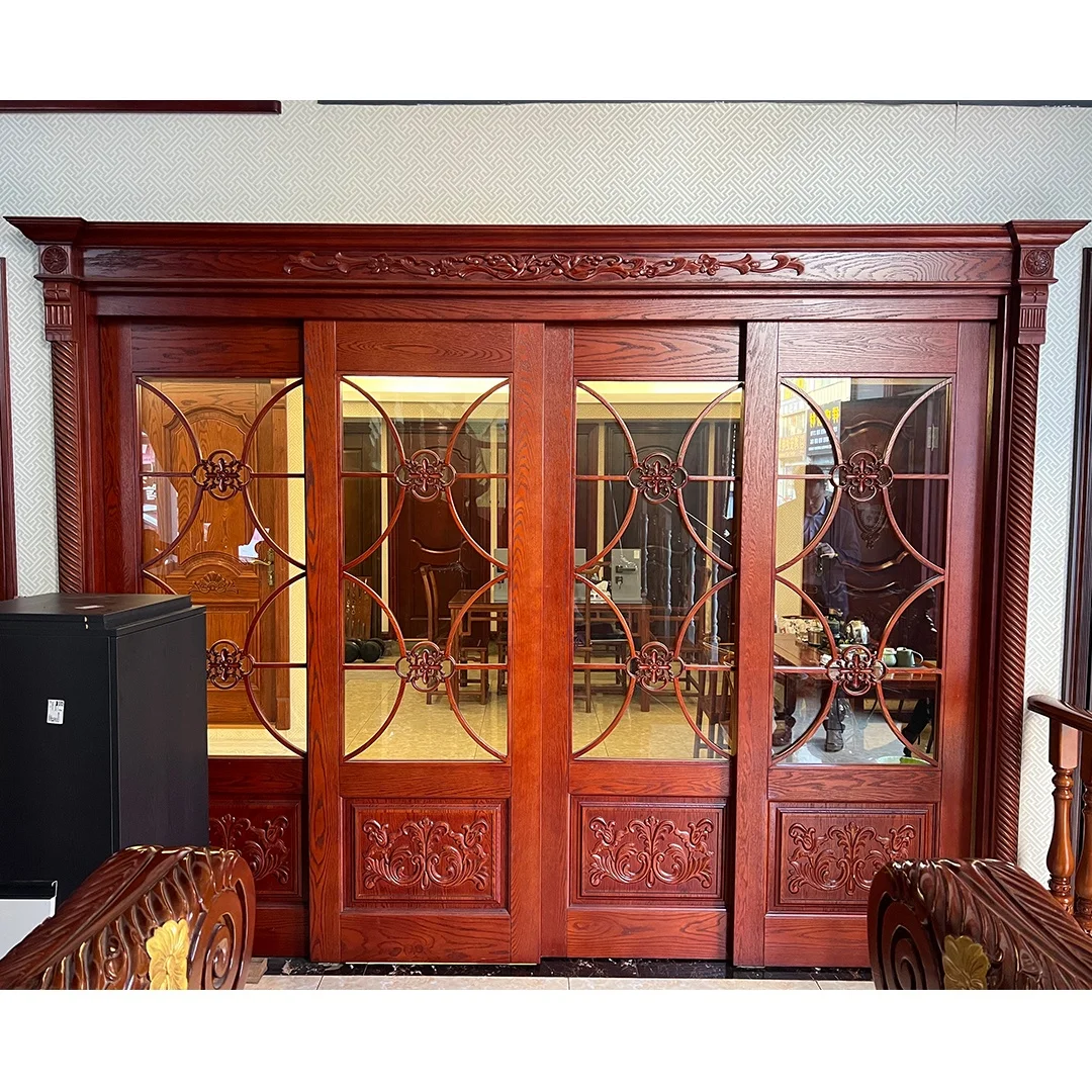 New Trend Residential Large Size Wood Aluminium Exterior Entry Solid ...