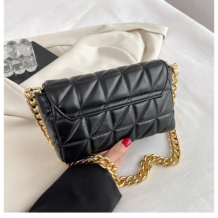 Designer Luxury Quilted Purse Chain Leather Shoulder Bag Ladies Quilt ...