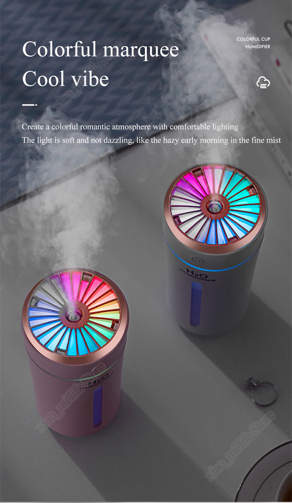 300ml USB Portable Car Humidifier with Aromatherapy