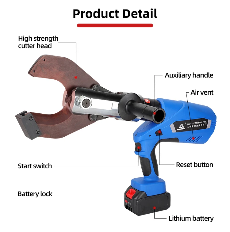 Ez-65c Battery Powered Hydraulic Cable Cutting Tool Cable Cutter For Cu ...