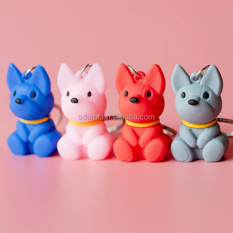 Custom Design Silicone Cute Cartoon Puppy Keychain Promotion Gifts 3d ...