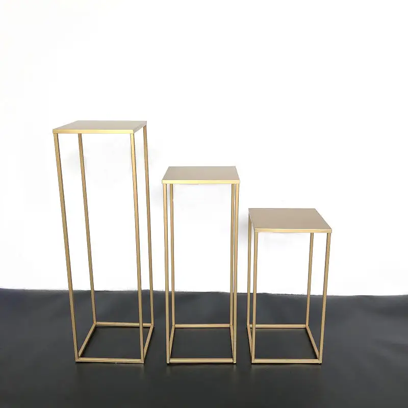 Rectangle Gold Metal Wedding Flower Vase Flower Stand for Wedding Party ...