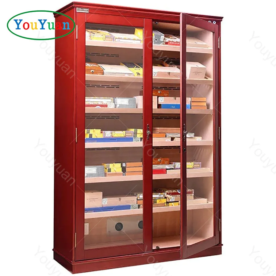 2ft Mini Cabinet Cigar Display Shelf with Lighting & Humidor