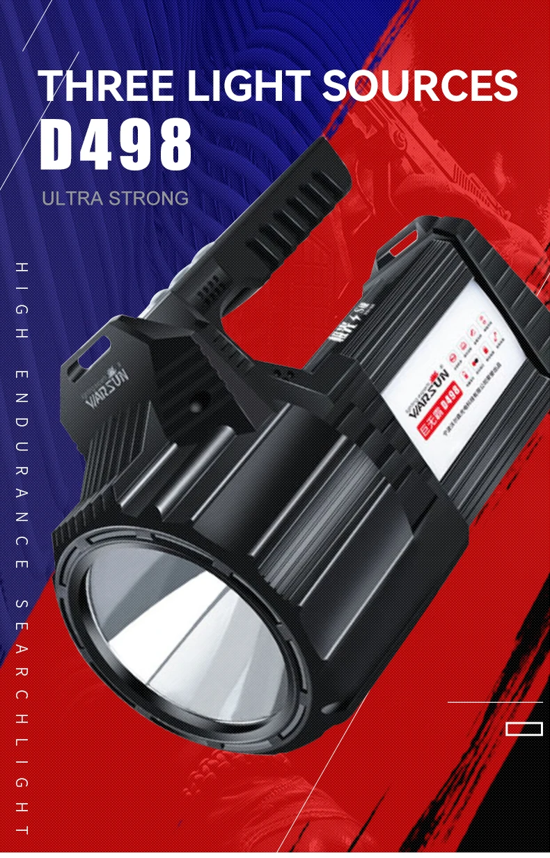 Warsun Lithium Battery 3400lm Triple Light Source Type-c Led Boat ...