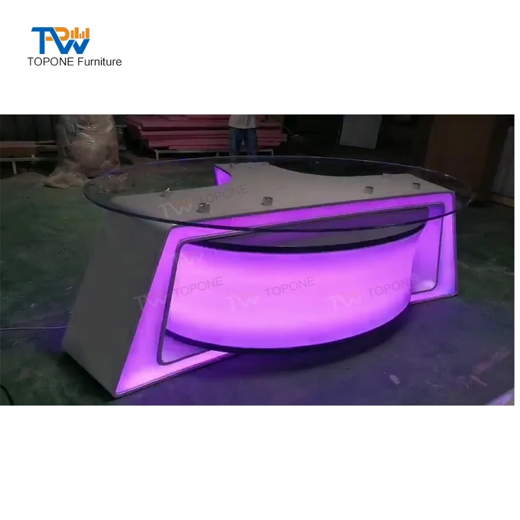 Modern Designs Broadcast TV Studio News Desk Table with LED