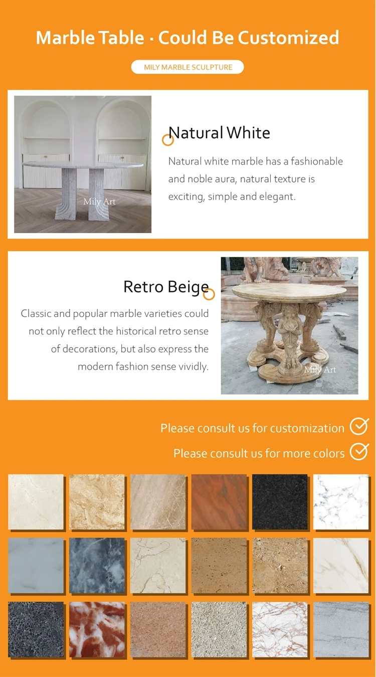 Outdoor Garden Hand Carving Natural Stone Marble Table With Angel ...