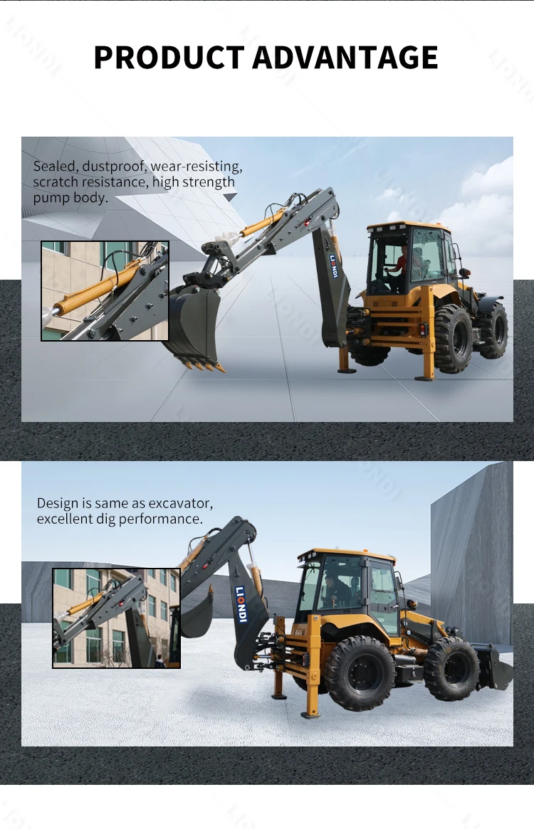 High Efficiency Backhoe Loader - 9500kg Wheel Excavator