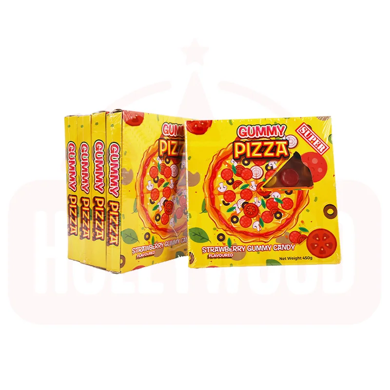 HOLEYWOOD 8-inch Jumbo Gummy Window Square Pizza Box 450g Realistic Fruity Flavored Sweet Candy ...