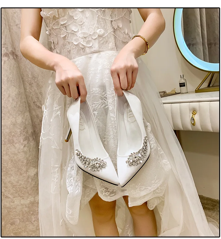 Shop Our New Bride Female Glass Slippers - Champagne & White