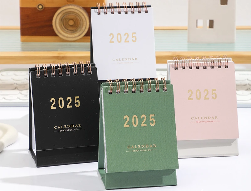2025 Simple Solid Color Morandi English Small Desk Calendar Creative ...