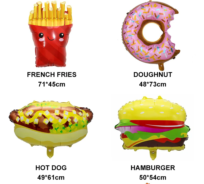 Yachen Wholesale Fast Food Hamburger Pizza Popcorn Donut Shaped Helium ...