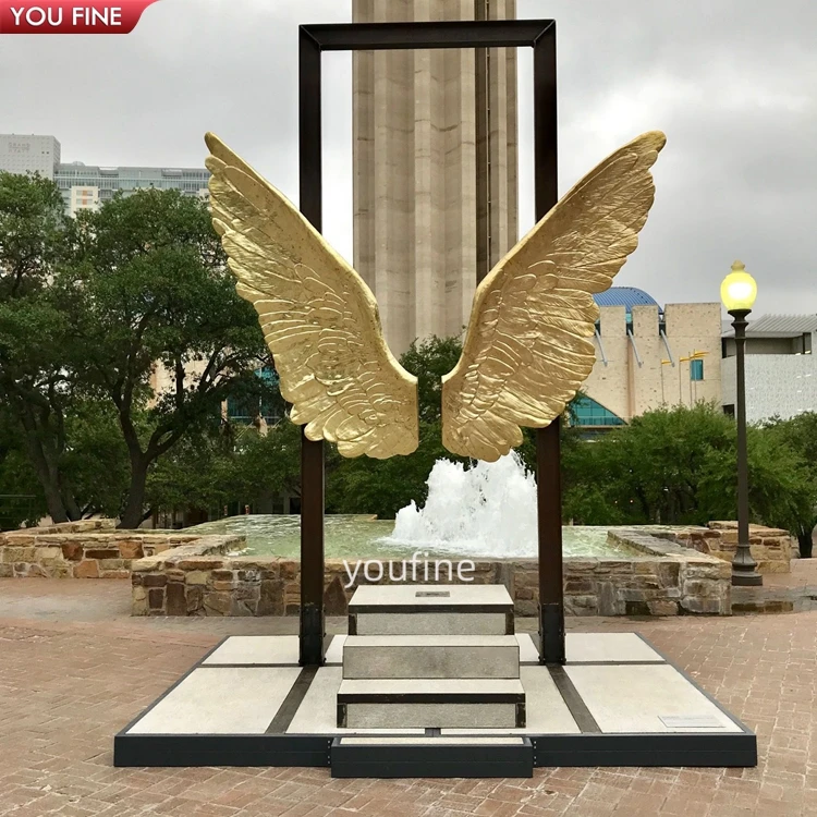 Modern Large Garden Angel Wing Statue Factory Custom Bronze Sculpture ...