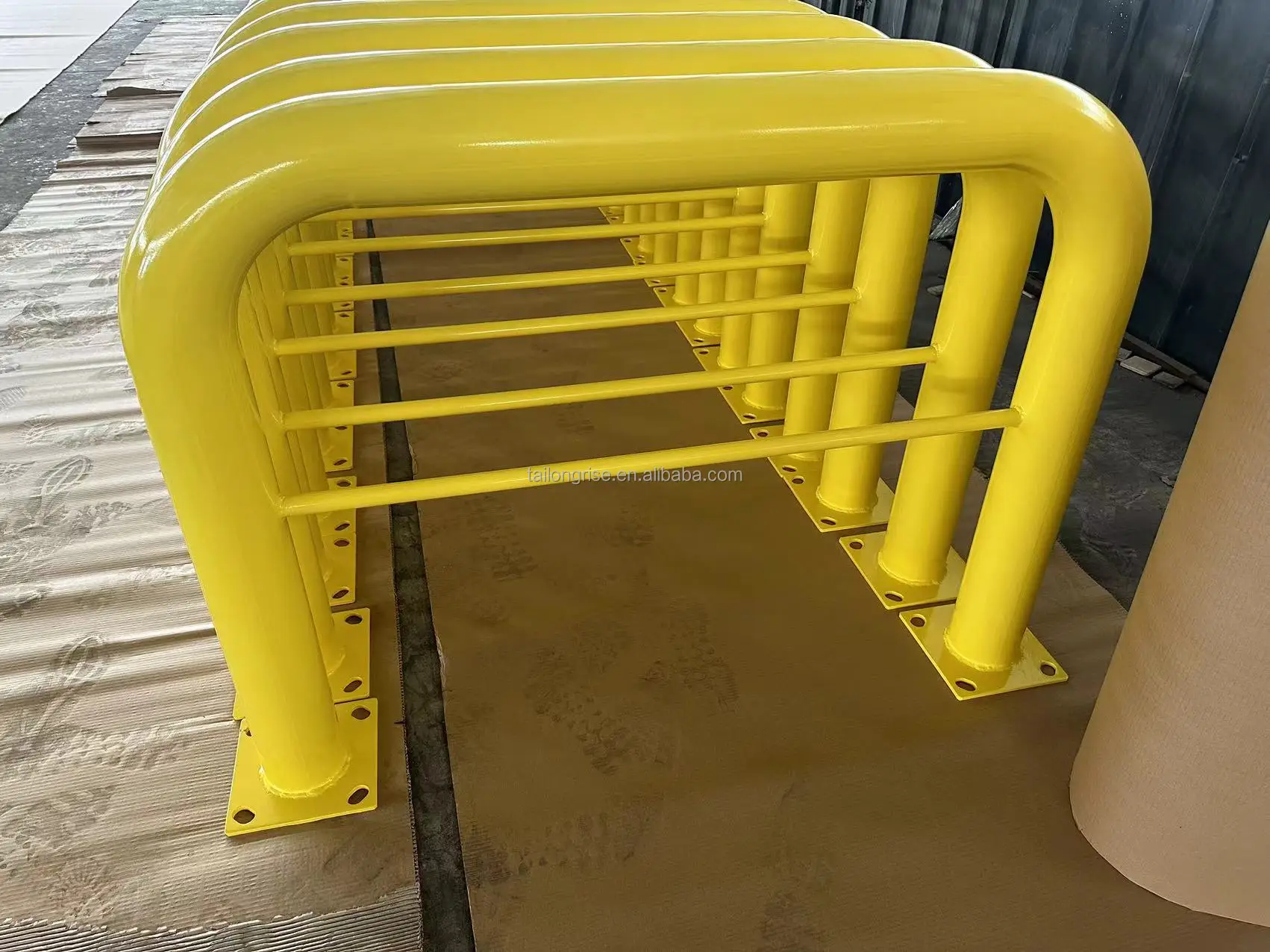 U Shape Safety Bollard High-profile Machinery Guard Include Mid Rail ...