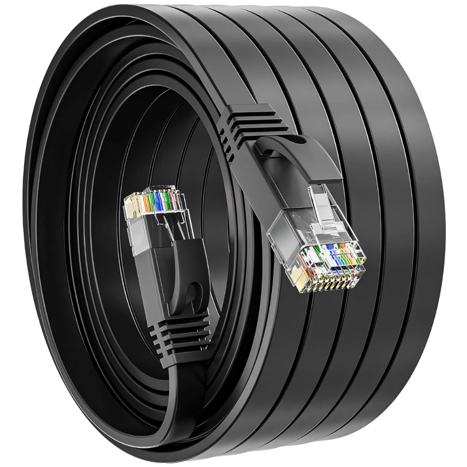 High-Speed Cat6 Black Network LAN Cables 32AWG BC Conductor PVC UTP ...