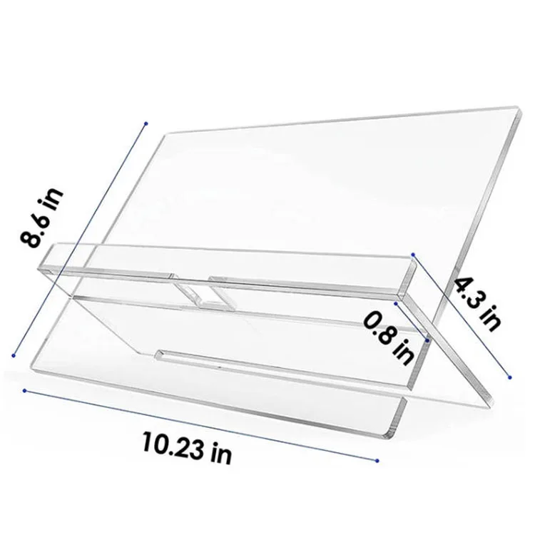Custom Size clear Acrylic Reading Rest Cookbook Holder Lucite Tabletop ...
