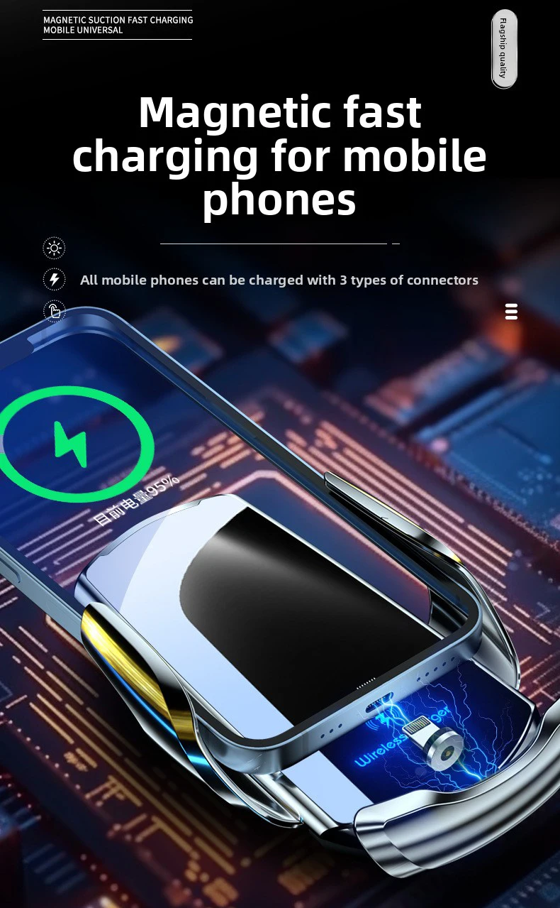 Universal 15W Qi Wireless Car Fast Charger Air Vent Mount Phone Holder ...