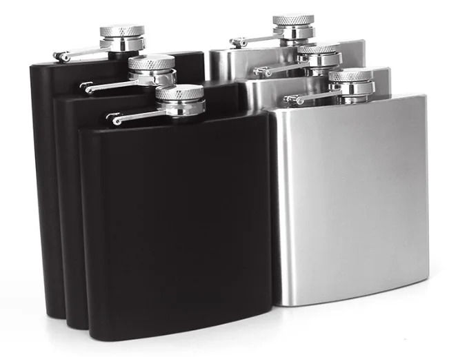 Flat Square 500ml Single Wall Stainless Steel 18/8 Hip Flask - Buy ...