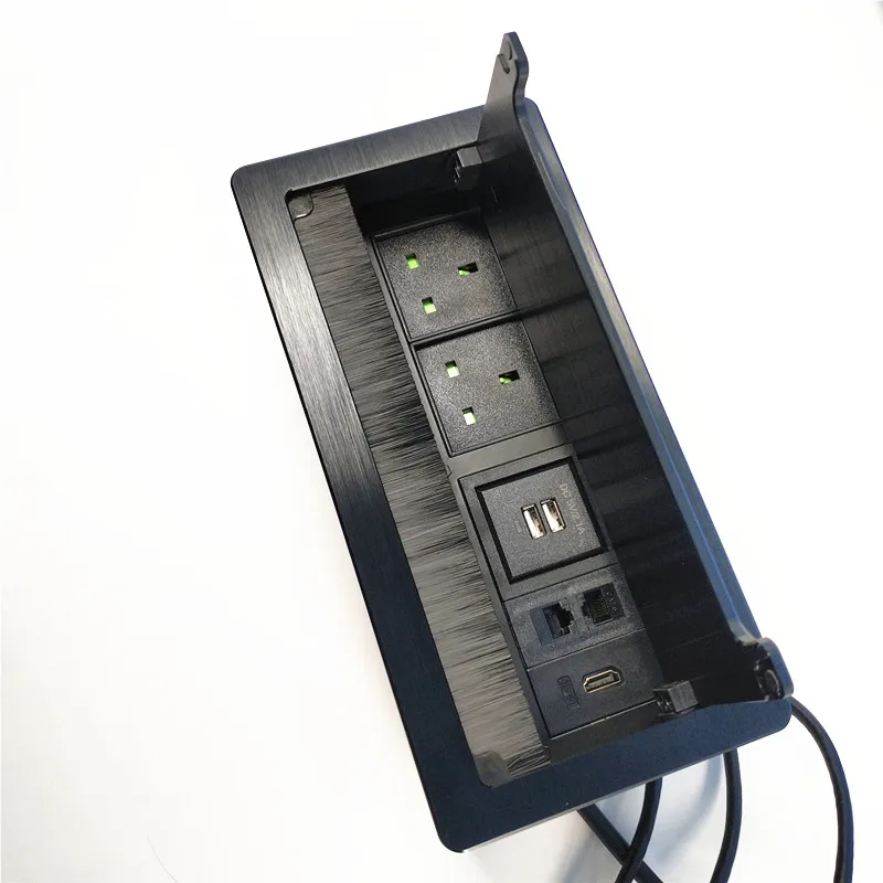 Uk Power Outlet Brush Flip Cover Data Socket /multimedia Desktop Socket ...